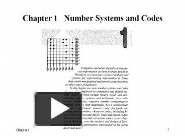 PPT – Chapter 1 Number Systems and Codes PowerPoint presentation | free ...