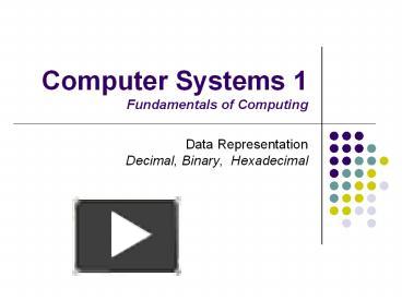 PPT – Computer Systems 1 Fundamentals of Computing PowerPoint ...