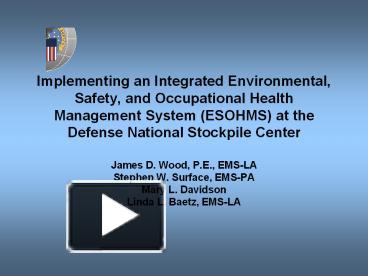 Implementing an Integrated Environmental, Safety, and Occupational ...