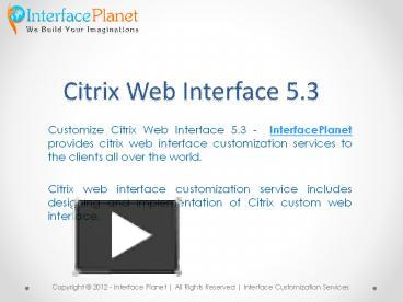 PPT – Citrix Web Interface 5.3 PowerPoint presentation | free to view ...