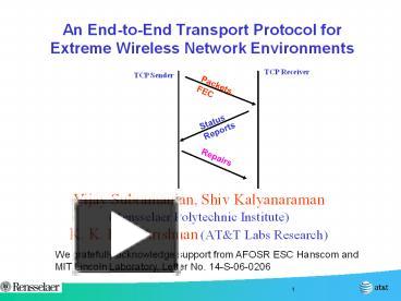 An End-to-End Transport Protocol for Extreme Wireless Network ...