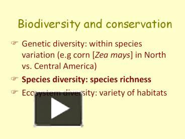 Biodiversity and conservation presentation | free to download