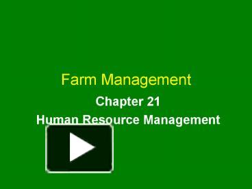 PPT – Farm Management PowerPoint presentation | free to view - id ...