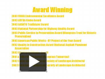 Award Winning presentation | free to view