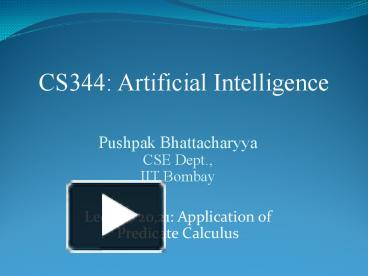 Application of Predicate Calculus presentation | free to download