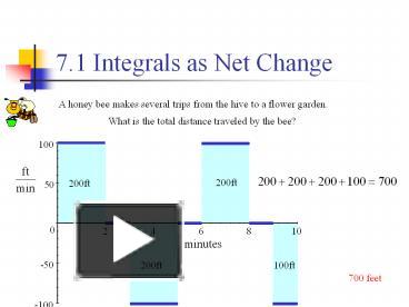 PPT – 7.1 Integrals as Net Change PowerPoint presentation | free to ...