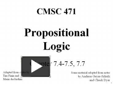 Propositional Logic presentation | free to download