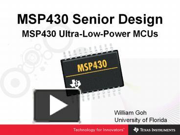 PPT – MSP430 Senior Design PowerPoint presentation | free to download ...