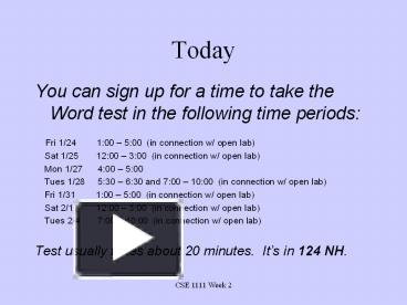 PPT – Today PowerPoint presentation | free to download - id: 3d0a5a-ZGE2N