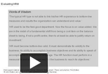 PPT – Bratton & Gold: HRM 3e CHAPTER 2 PowerPoint presentation | free ...