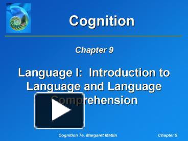 PPT – Language I: Introduction to Language and Language PowerPoint ...