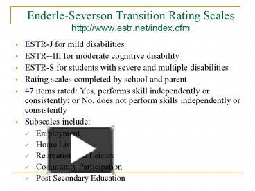 PPT – Enderle-Severson Transition Rating Scales http://www.estr.net ...