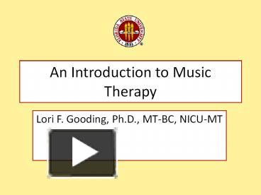An Introduction to Music Therapy presentation | free to view