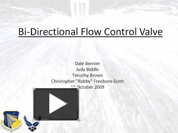 PPT – Bi-Directional Flow Control Valve PowerPoint presentation | free ...