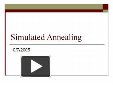 Simulated Annealing presentation | free to download