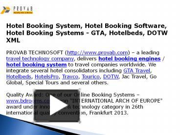 PPT – Hotel Booking System, Hotel Booking Software, Hotel Booking ...