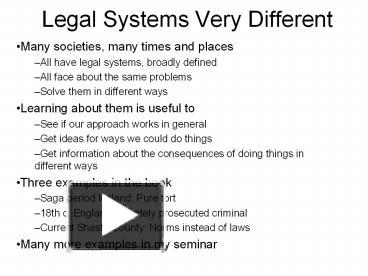 PPT – Legal Systems Very Different PowerPoint presentation | free to ...