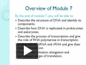 Overview of Module 7 presentation | free to download
