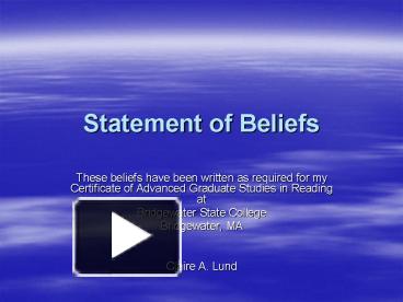 PPT – Statement of Beliefs PowerPoint presentation | free to view - id ...