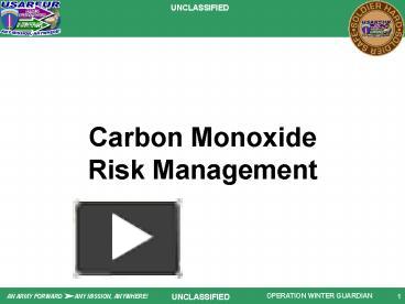 PPT – Carbon Monoxide Risk Management PowerPoint presentation | free to ...