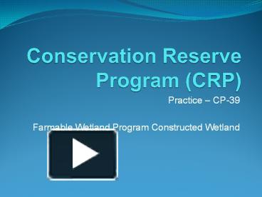 PPT – Conservation Reserve Program (CRP) PowerPoint presentation | free ...