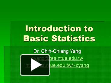 Introduction to Basic Statistics presentation | free to download