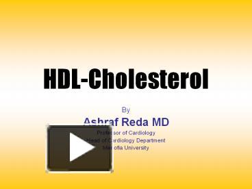 HDL-Cholesterol presentation | free to download