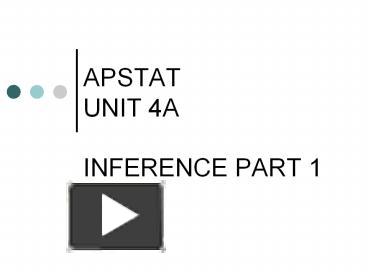 PPT – APSTAT UNIT 4A INFERENCE PART 1 PowerPoint presentation | free to ...