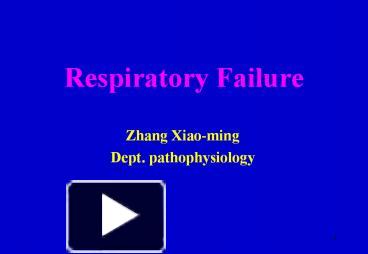 Respiratory Failure presentation | free to view