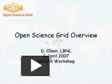 Open Science Grid Overview presentation | free to download