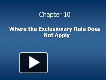 PPT – Where does the Exclusionary Rule Not Apply? PowerPoint ...