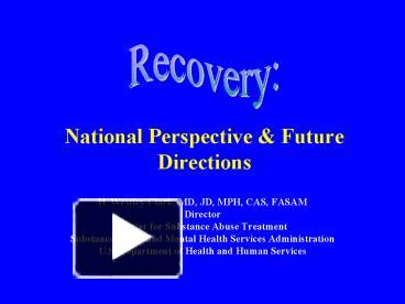 National Perspective & Future Directions presentation | free to view