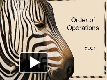 PPT – Order of Operations PowerPoint presentation | free to download ...