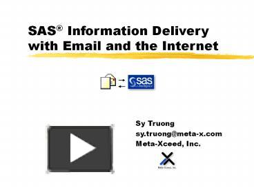 PPT – SAS PowerPoint presentation | free to download - id: 3d5bb0-NGIwN