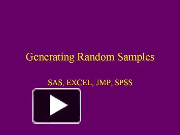 PPT – Generating Random Samples PowerPoint presentation | free to ...