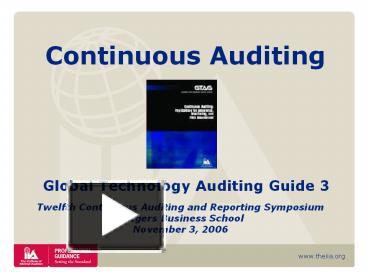 Continuous Auditing presentation | free to download