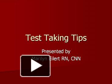 PPT – Test Taking Tips PowerPoint presentation | free to view - id ...