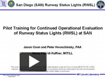 PPT – Pilot Training for Continued Operational Evaluation of Runway ...