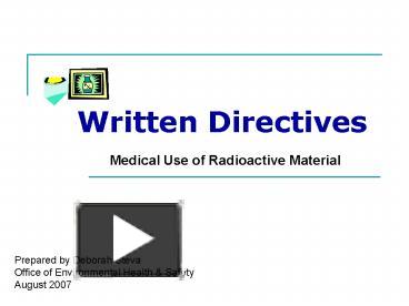 PPT – Written Directives PowerPoint presentation | free to view - id ...