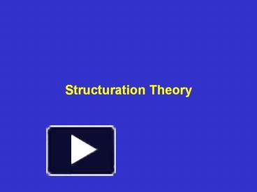 PPT – Structuration Theory PowerPoint presentation | free to view - id ...