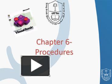 Chapter 6 Procedures presentation | free to view