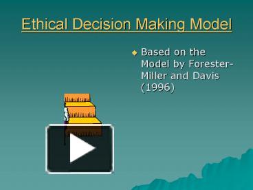 Ethical Decision Making Model presentation | free to view