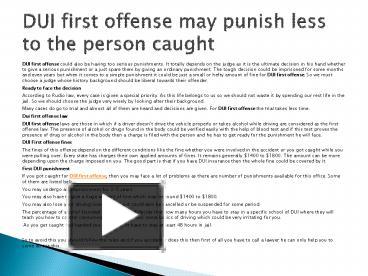 DUI Lawyer in Michigan presentation | free to download