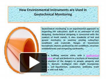 PPT – How Environmental Instruments are Used in Geotechnical Monitoring ...