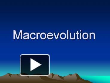Macroevolution Evolution of birds Evolution of birds presentation ...