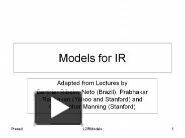Models for IR presentation | free to download