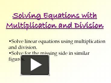 Using the Inverse Operation presentation | free to view