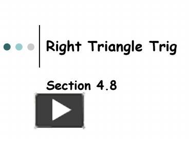 PPT – Right Triangle Trig PowerPoint presentation | free to view - id ...