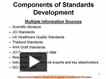 PPT – Components of Standards Development PowerPoint presentation ...