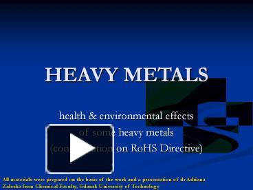 HEAVY METALS presentation | free to download